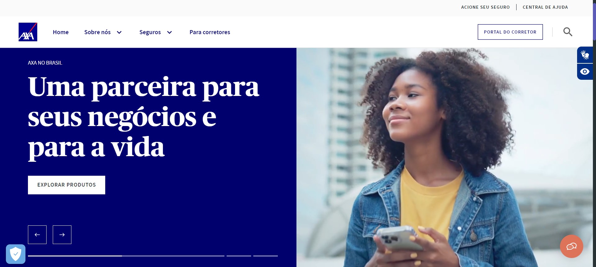 Novo site da AXA no Brasil tem navegação acessível e intuitiva